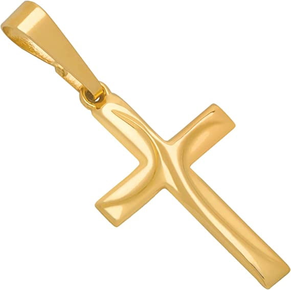 MAZZERI 14k Swirl Design Cross Pendant, Hypoallergenic Gold Jewelry for ...