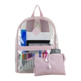 Eastsport Unisex Clear Backpack with Pencil Case, Crystal Blush - Walmart.com