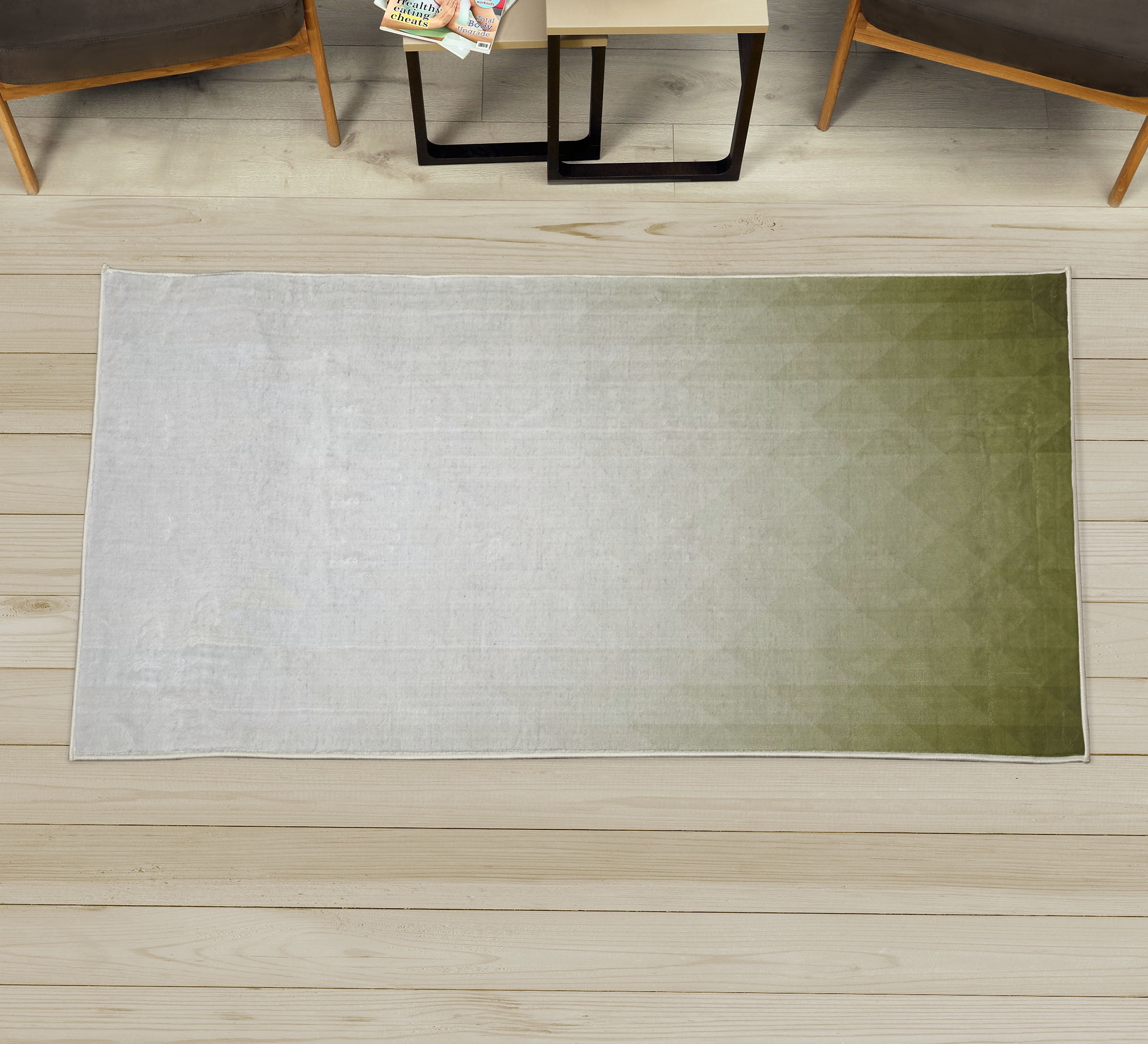 Geometric Decorative Rug, Ombre Geometric Triangle Shape by Digital ...