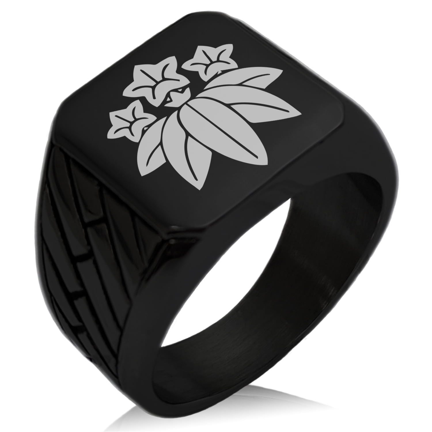 Stainless Steel Minamoto Samurai Crest Geometric Pattern Biker Style ...