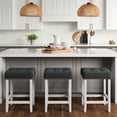 Free Shipping! Nathan James Hylie 24in Wooden Bar Stool Tufted Gray ...