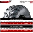 WANDA ATV/UTV Tires Set of 4, 24x8-12 Front & 24x10-11 Rear, 6PR P373 ...