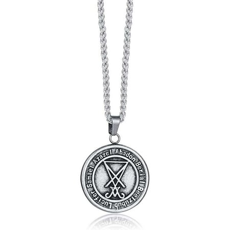 ALmi Stainless Steel Goth Gothic Witch Seal of Lucifer Sigil of Lucifer ...
