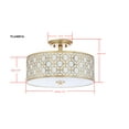 SAFAVIEH Vera 3-Light Chain-Link 15 in. Dia. Flush Mount, Gold ...