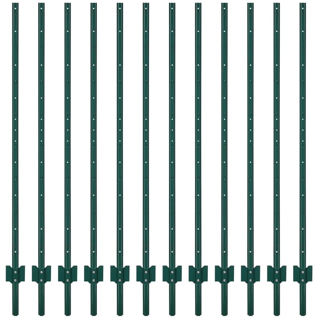 Heavy Duty U-Channel Metal Fence Posts for Garden & Yard – Rust ...