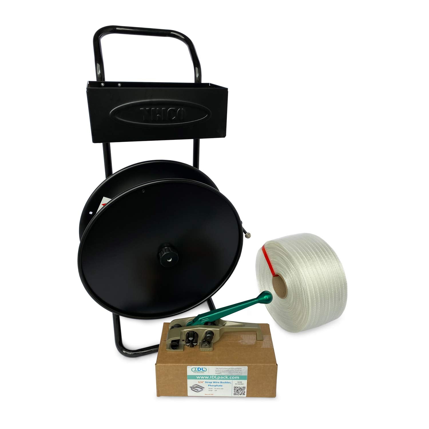 IDL Packaging 3/4" Woven Cord Strapping Kit with Dispenser, PRO - All You Need to Strap a Pallet ...