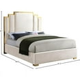 Meridian Furniture Hugos Cream Velvet King Bed - Walmart.com