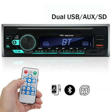 PYLE PLR14MPF - In-Dash AM/FM-MPX MP3 Shaft Style Dual Knob Radio w/USB ...