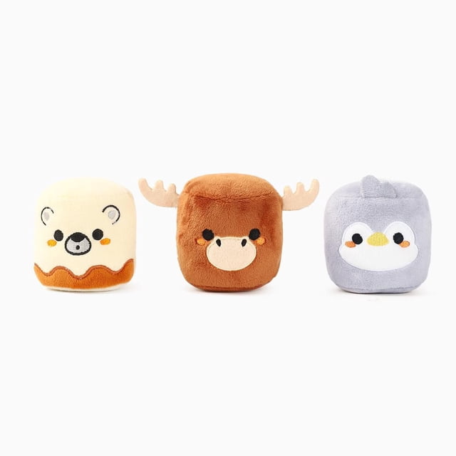Hugsmart Winter Marshmallows Plush Dog Toy - Fuzzy, Squeaky, for Small ...