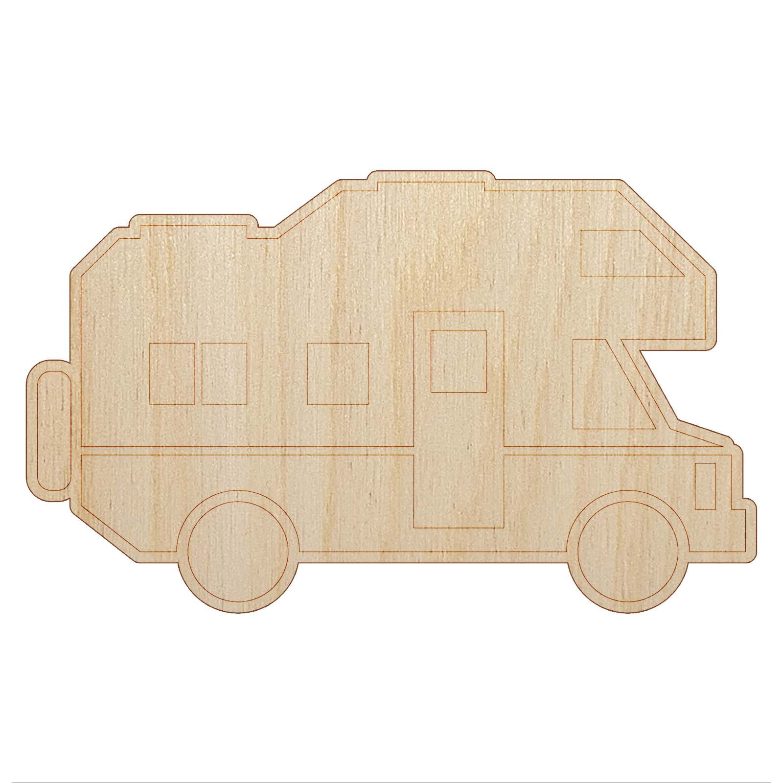 RV Road Trip Camping Automobile Family Vehicle Wood Shape Unfinished ...