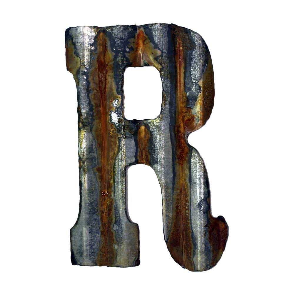Custom Cut Decor 8'' Rusty Galvanized Corrugated Metal Letter -R ...