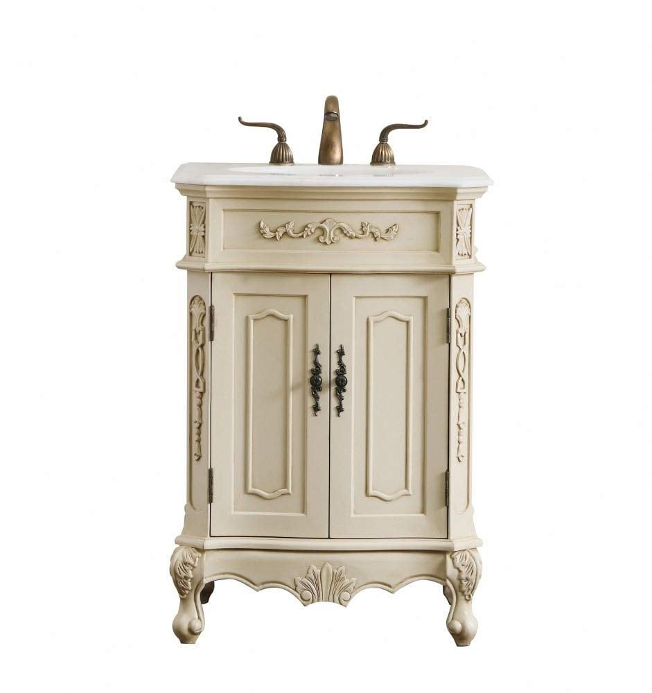 Elegant Decor 24 in. Single Bathroom Vanity set in light antique beige ...