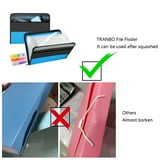 TRANBO, Expanding File Folder, 13 Pockets with Zipper Closure, Blue ...