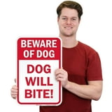 Caution Dog Will Bite Sign - Walmart.com