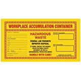 WORKPLACE ACCUMULATION CONTAINER HAZARDOUS WASTE Labels, 11 x 6 inches ...