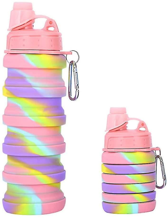 Botella de agua para niñas a prueba de fugas, sin BPA, plegable ...