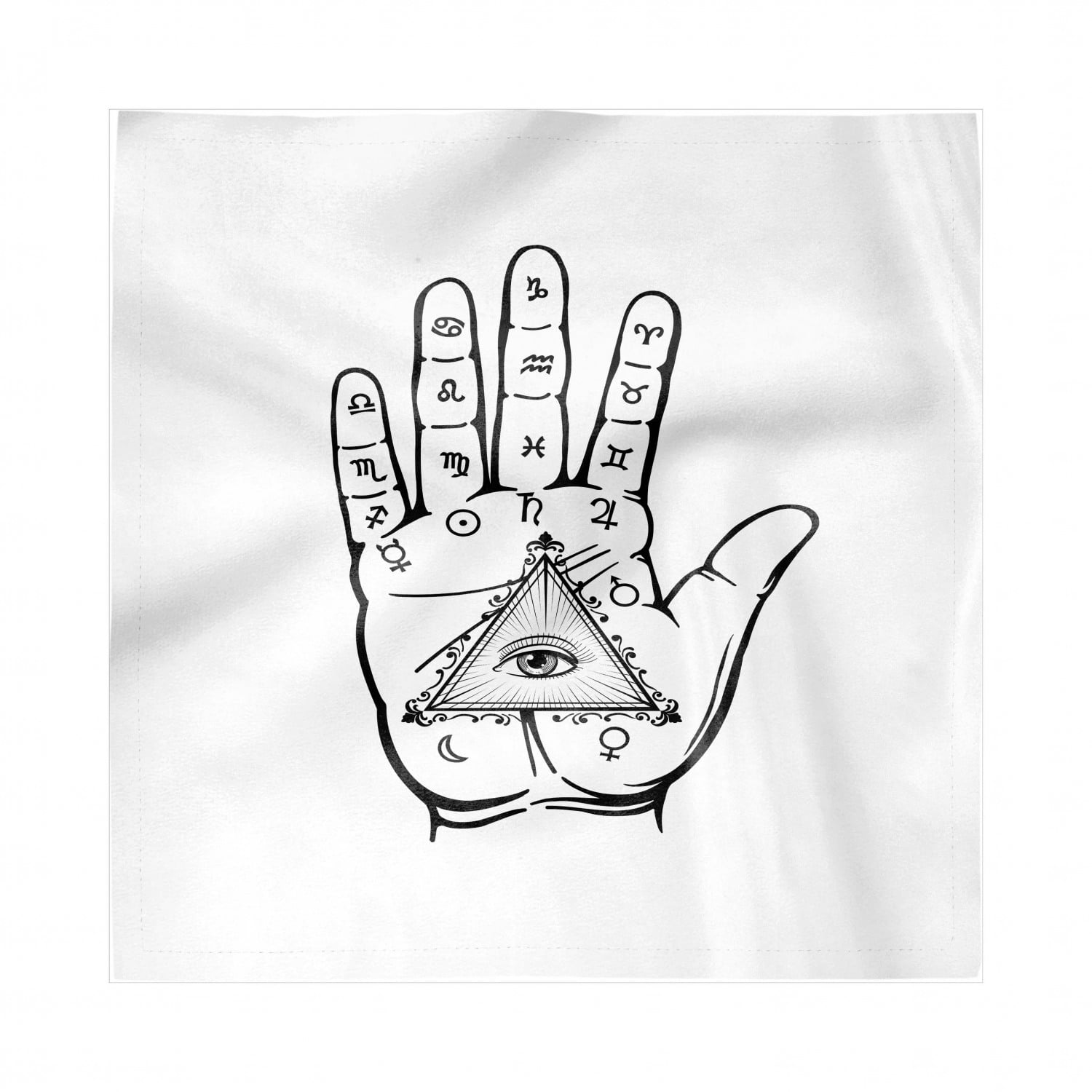 Palmistry Decorative Napkins Set of 4, Psychic Hand Pattern with Magic ...