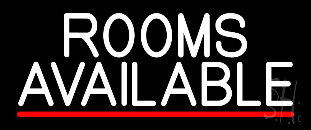 Rooms Available Vacancy LED Neon Sign 6 x 15 - inches, Black Square Cut ...