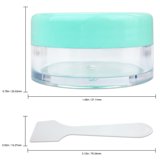 10G/10ML Plastic Clear Cosmetic Sample Jars with Teal Green Lid and ...