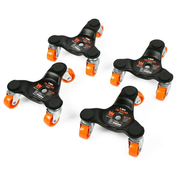 WEN 6-Inch 300-Pound Capacity Furniture Moving Tri-Dolly Set (4 Pack ...