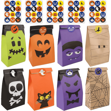 SYNCFUN 72 Pcs Halloween Bags,Halloween Treat Bags Plastic Trick or ...