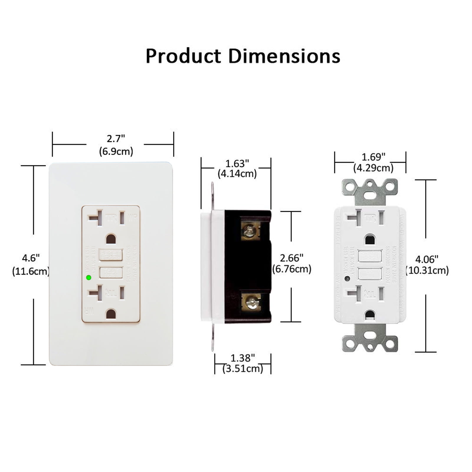 Gfci Receptacle Dimensions