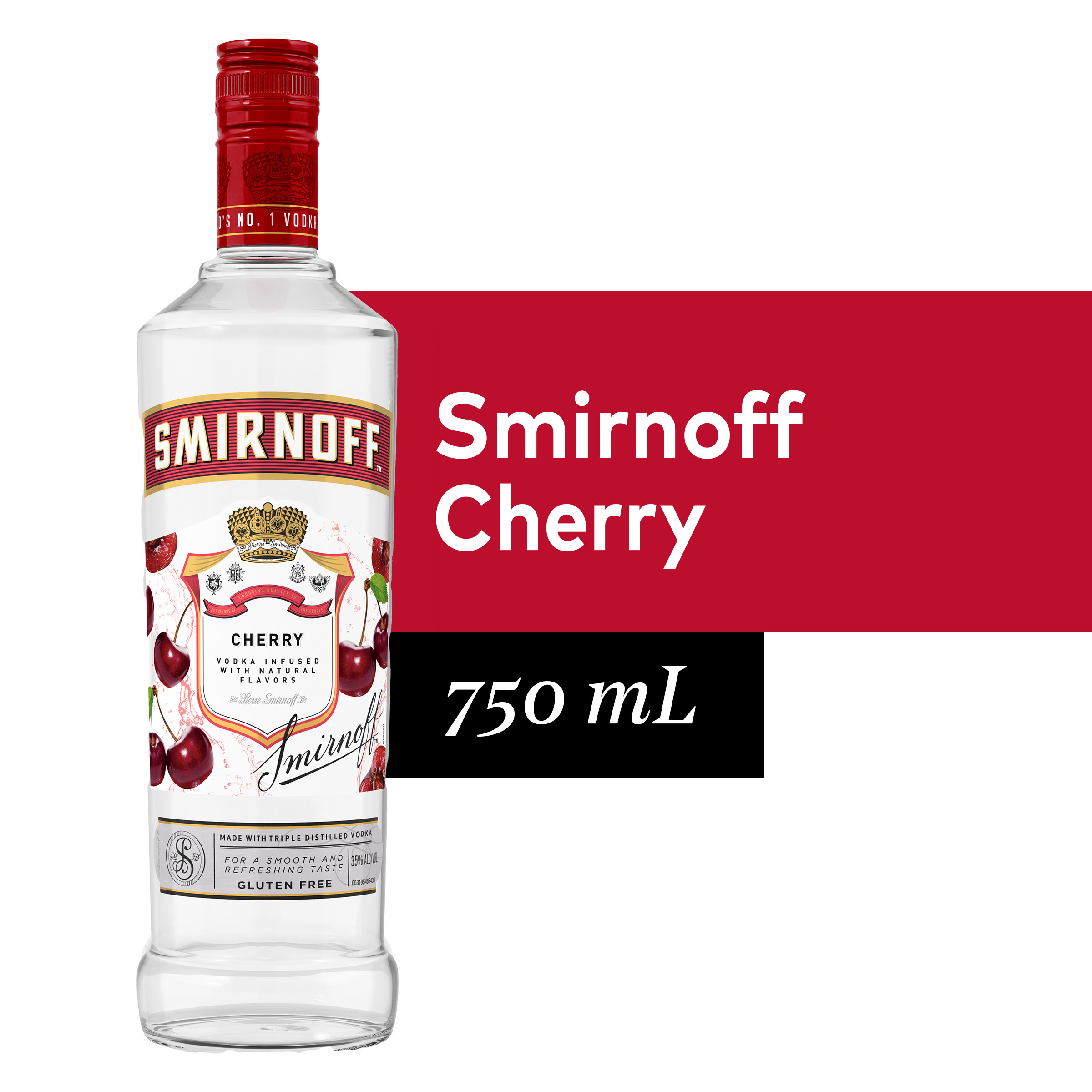 Smirnoff Cherry Vodka Infused With Natural Flavors 750 ML Bottle Smirnoff Cherry Vodka Infused With Natural Flavors 750 ML Bottle