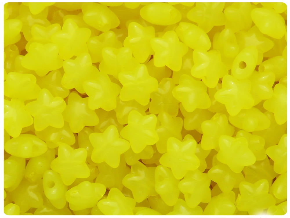 BeadTin Yellow Translucent 10mm Star Plastic Craft Beads (125pcs ...
