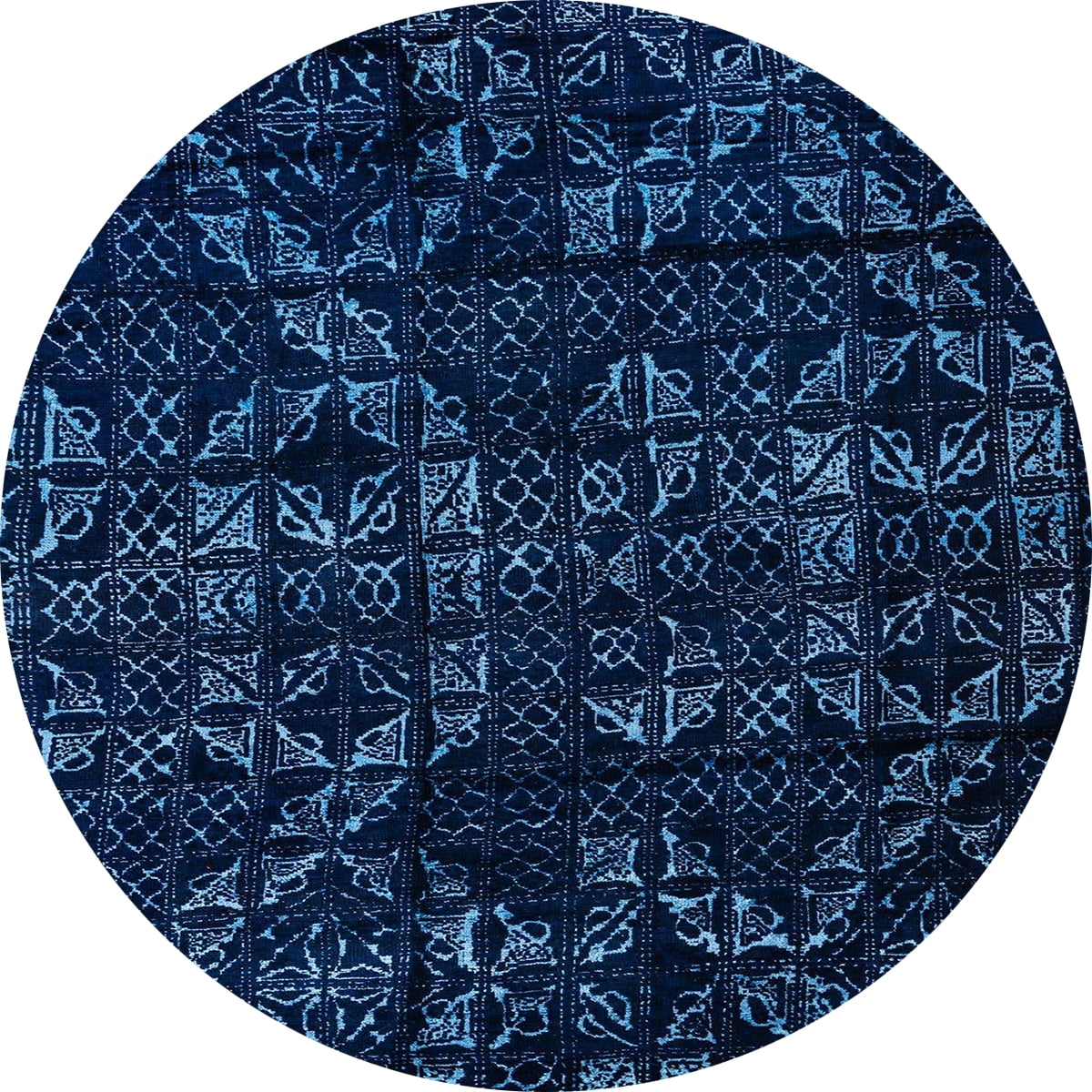 Ahgly Company Indoor Round Abstract Blue Eyes Blue Abstract Area Rugs ...