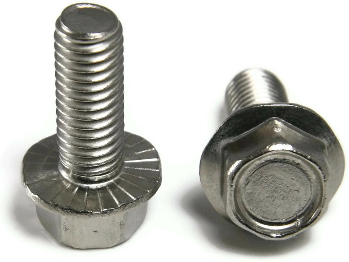 Stainless Steel Hex Cap Serrated Flange Bolt FT UNC 10 24 X 3 8 Qty