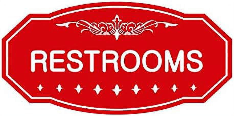victorian restrooms sign (red) - small - Walmart.com