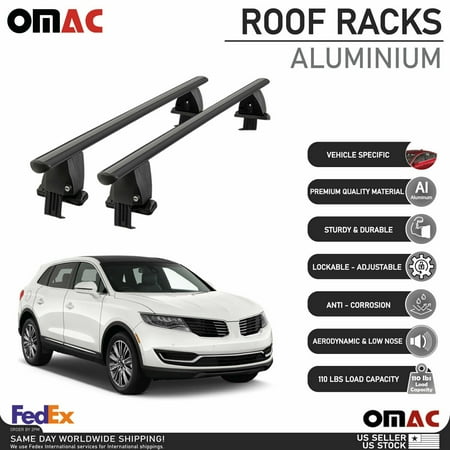 Smooth Roof Rack For Lincoln MKX 2016-2018 Roof Rails Cross Bar Luggage ...