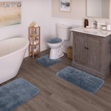 Mainstays Performance Polyester Bath Rug, Blue Linen, 19.5" x 34 ...