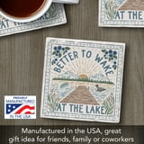 Thirstystone "Wake at Lake" Single Tumbled Tile Stone Coaster - Walmart.com