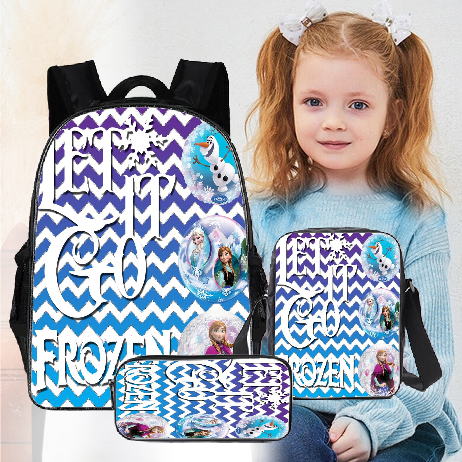 Set of 3 Frozen Elsa Olaf Girls Backpack Elementary School,Backpacks ...