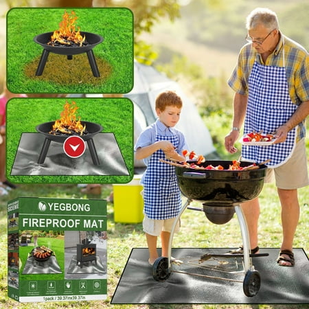 Lolmot Round Fireproof Mat Barbecue Mat Stove Mat To Prevent High ...