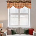 Boho Linear Tie Up Valance Curtains Terracotta Brown Native Rustic ...