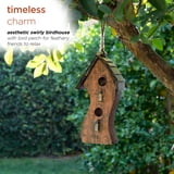 Alpine Corporation 8" x 17" Hanging Swirly Vintage Wood Birdhouse ...