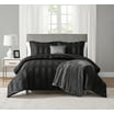 Mainstays 5-Piece Black Damask Stripe Comforter Set, King - Walmart.com