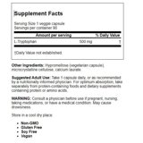 Doctor's Best L-Tryptophan from Tryptopure, Non-GMO, Vegan, Gluten Free ...