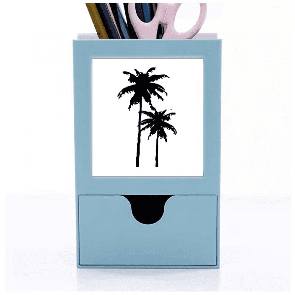 Coconut Tree Outline Beach Desk Supplies Organizer Pen Holder Card ...
