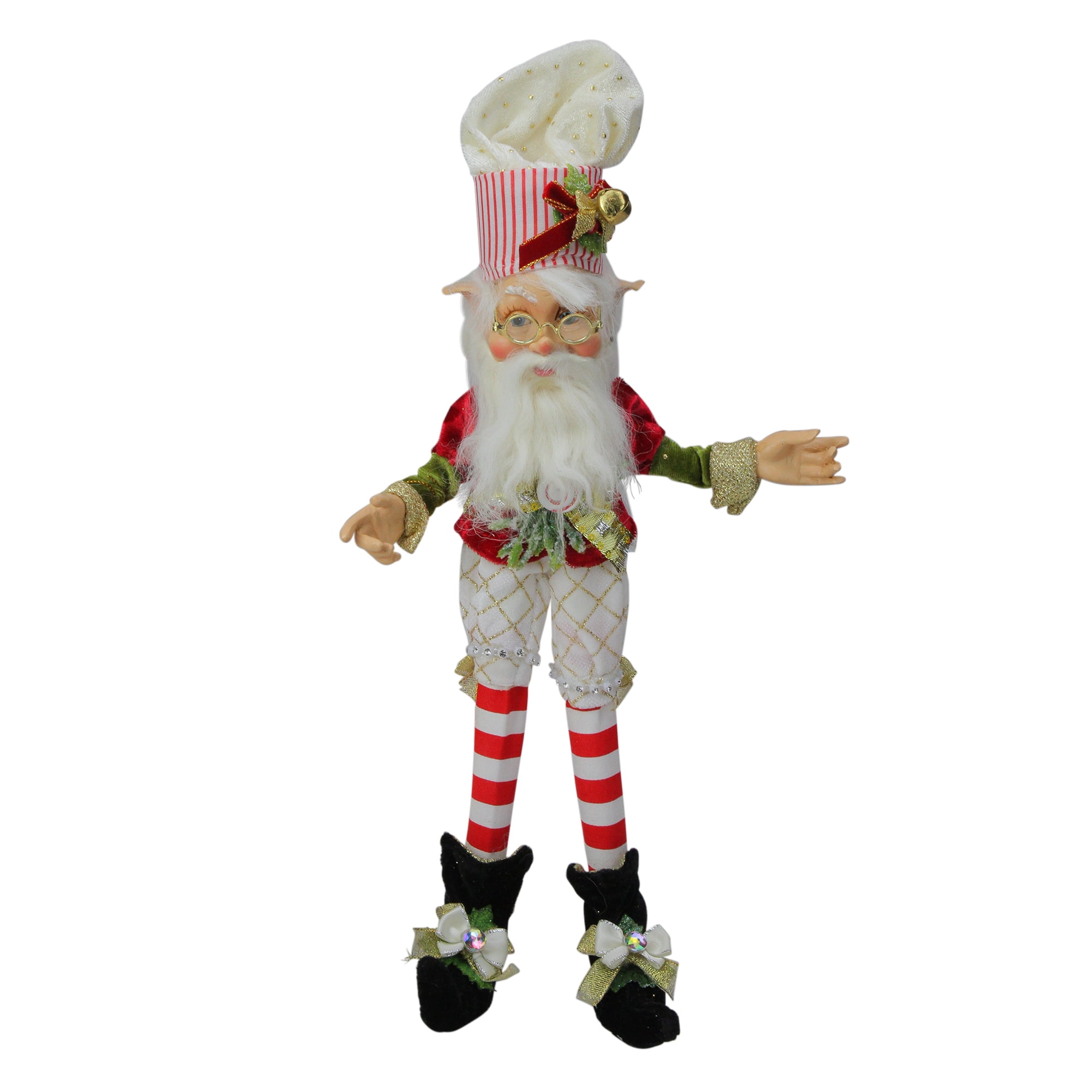RAZ Imports Posable Christmas Elf, 16" Tall, Red and Green Velvet ...