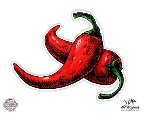 Chili Peppers - 3" Vinyl Sticker - For Car Laptop I-Pad Phone Helmet ...