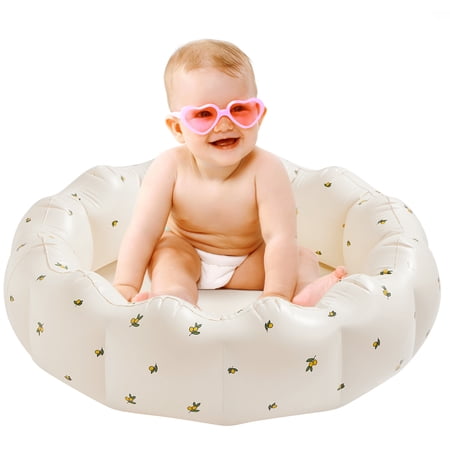 Pudcoco 35Inch Big Inflatable Pool, Flower Shape Fruits Print PVC ...