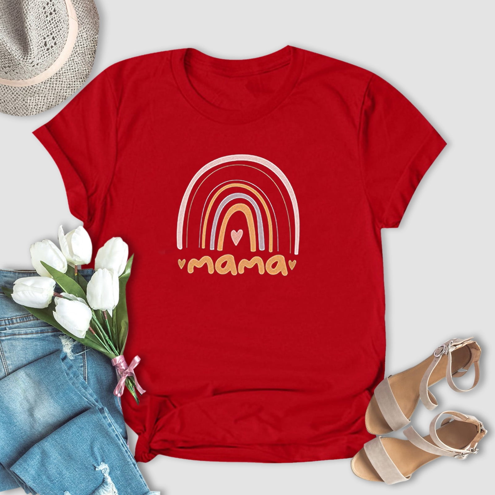 Click here for Meichang Mama Graphic T Shirts For Women Plus Size... prices