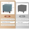 Adeco Small Foot Stool Ottoman, 16.5" Linen Cube Ottoman Foot Rest with ...
