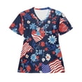 Binienty American flag Medical Uniform Shirt for Women Breathable V ...