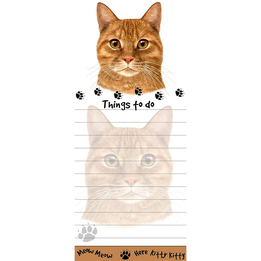 "Tabby Cat Magnetic List Pads" Uniquely Shaped Sticky Notepad - Walmart ...