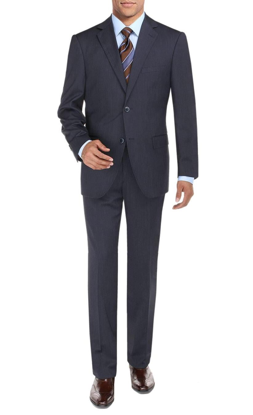 Mens Side Vent 2-piece French Blue Modern Fit Suit DTI - Walmart.com