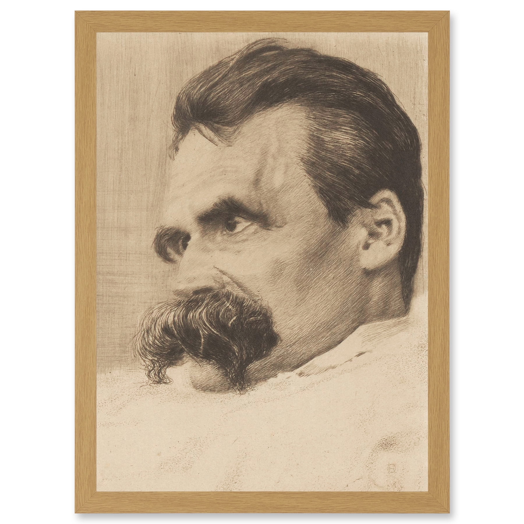 Olde Portrait Philosopher Friedrich Nietzsche Drawing Artwork Framed ...